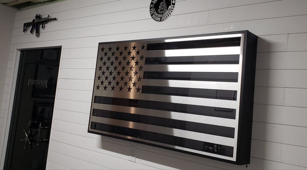 American Flag Gun Cabinet